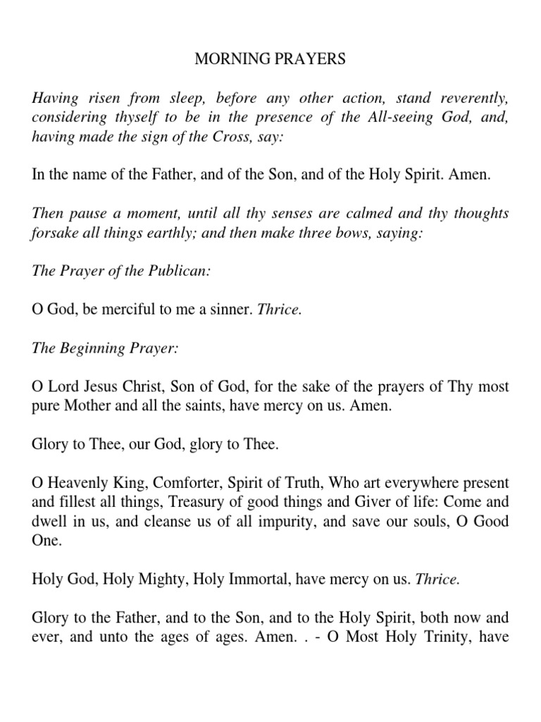 Morning Prayers | God The Father | Eastern Orthodox Church