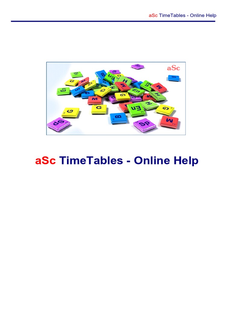 aSc TimeTables User Guide | PDF | Classroom | Physical Education