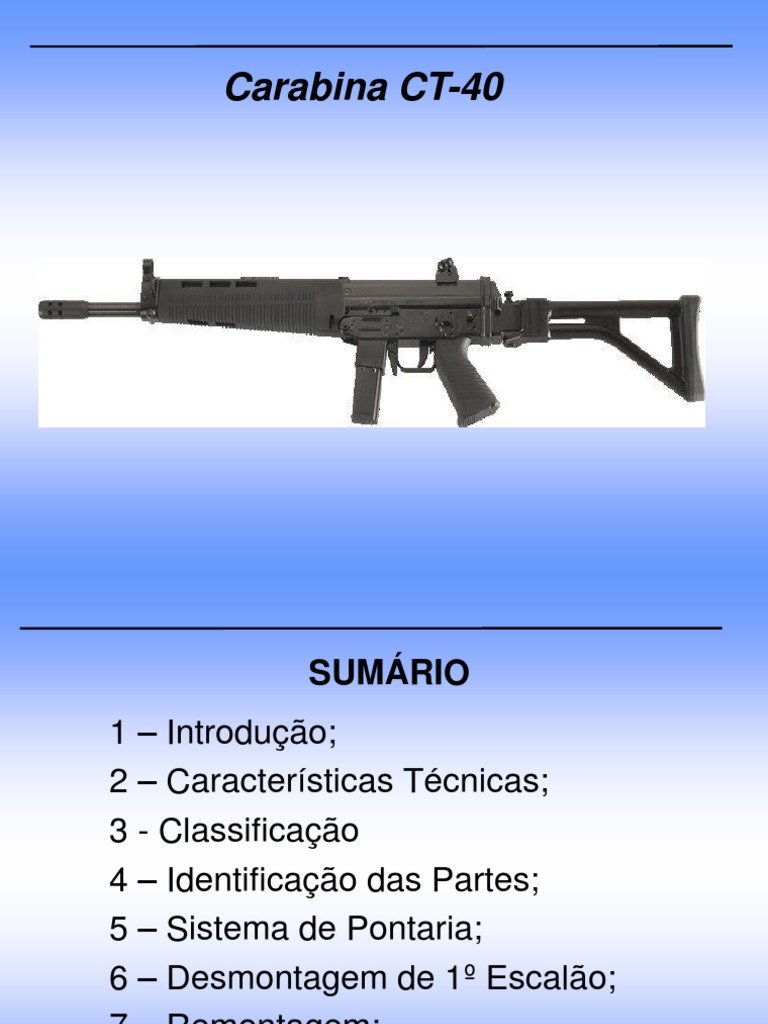 Carabina CT-40 guia completo | PDF | Armas de fogo | Calibre