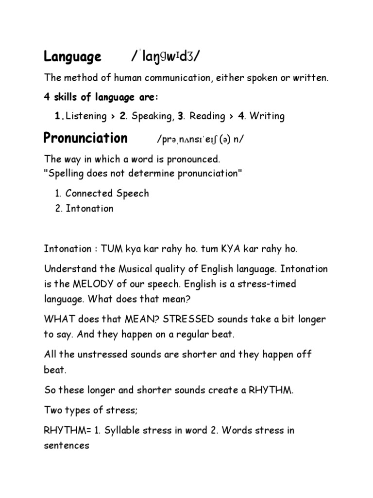 Connected Speech Booklet | PDF | Stress (Linguistics) | English Language