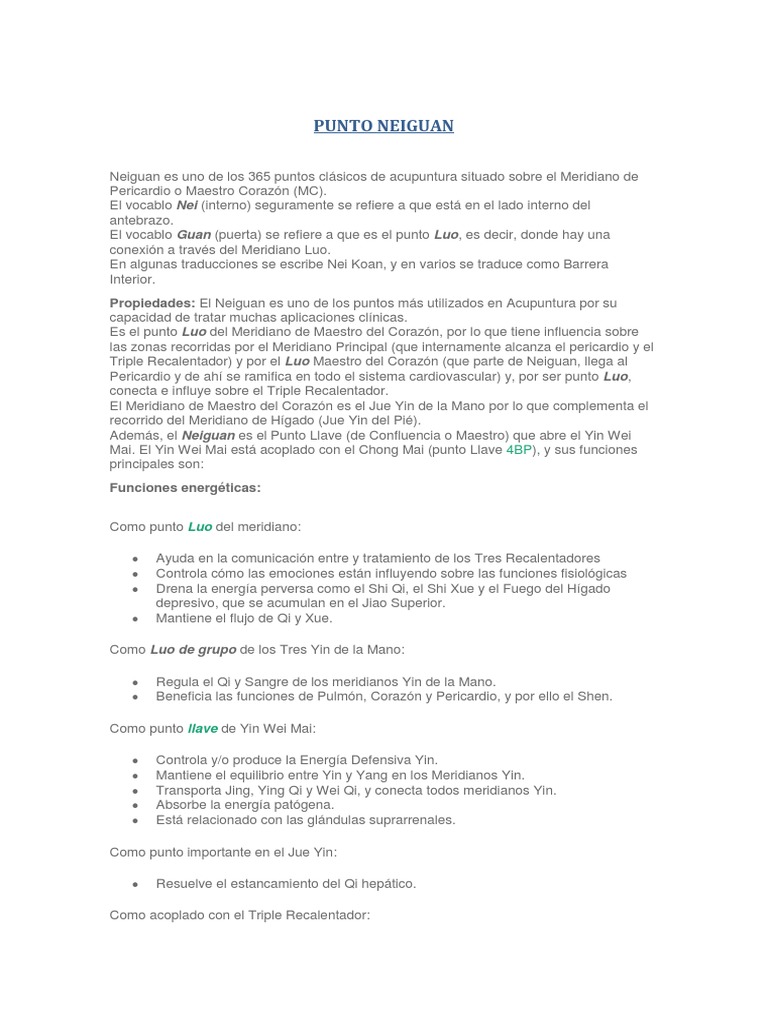 Punto Neiguan | PDF | Electrocardiografia | Acupuntura