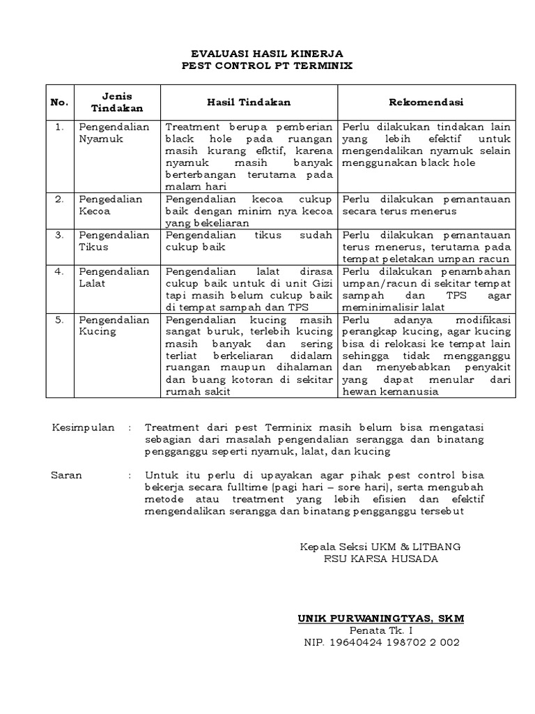 Evaluasi Pest Control | PDF