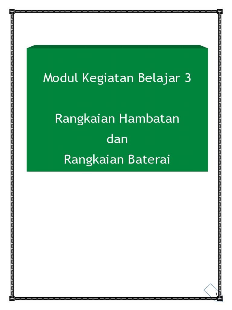 Modul KD.3.1. (KB.3) - Rangkaian Hambatan Resistor & Sumber Tegangan | PDF | Metode & Bahan Ajar ...