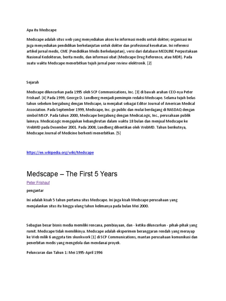 Apa Itu Medscape | PDF