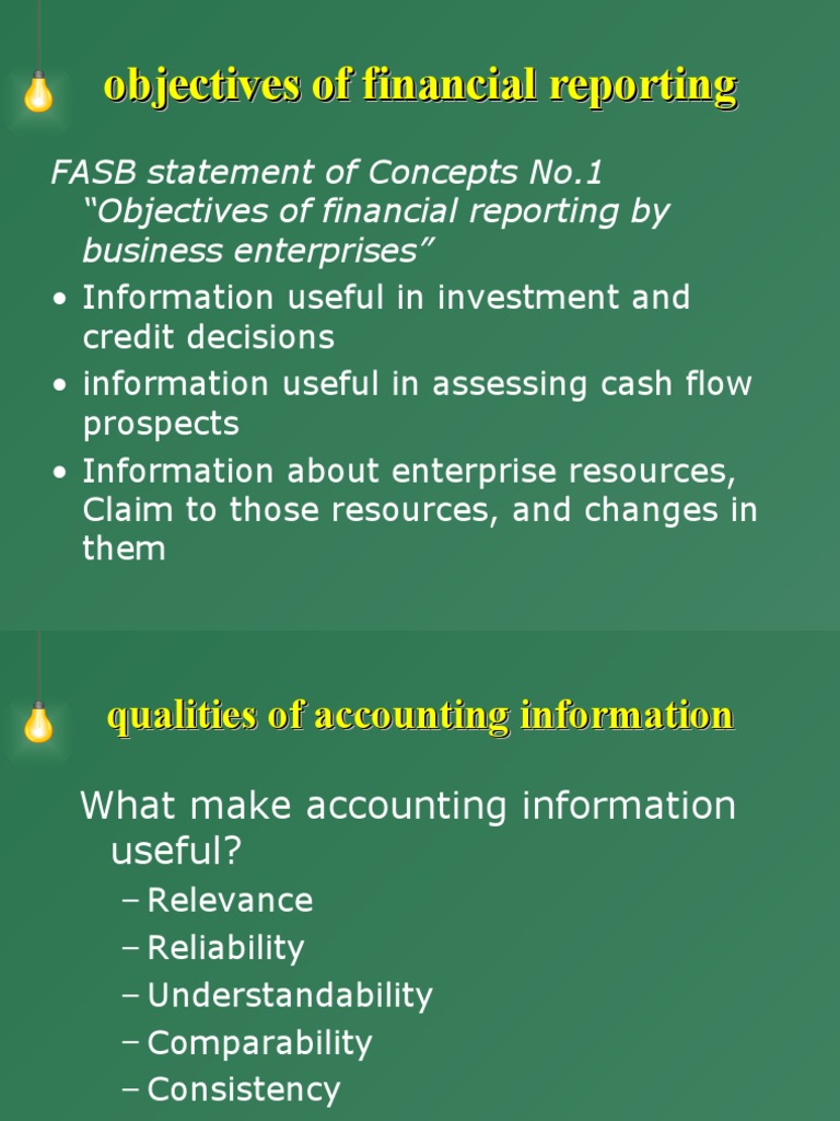 Objectives of Financial Reporting Explained | PDF | Loans | Financial ...