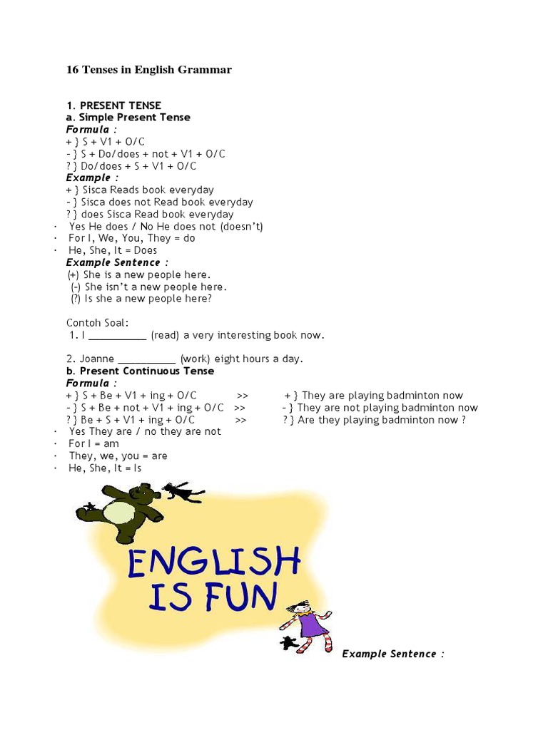 16 Tenses in English Grammar | PDF | Grammatical Tense | Verb