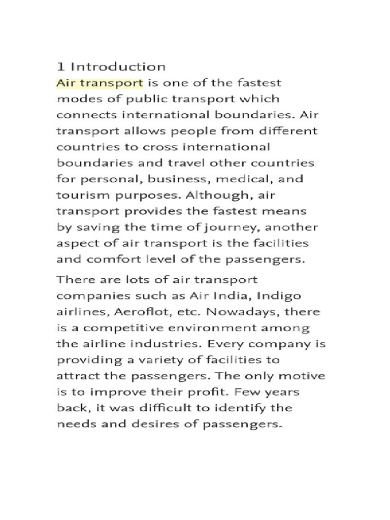 Air Transportation | PDF