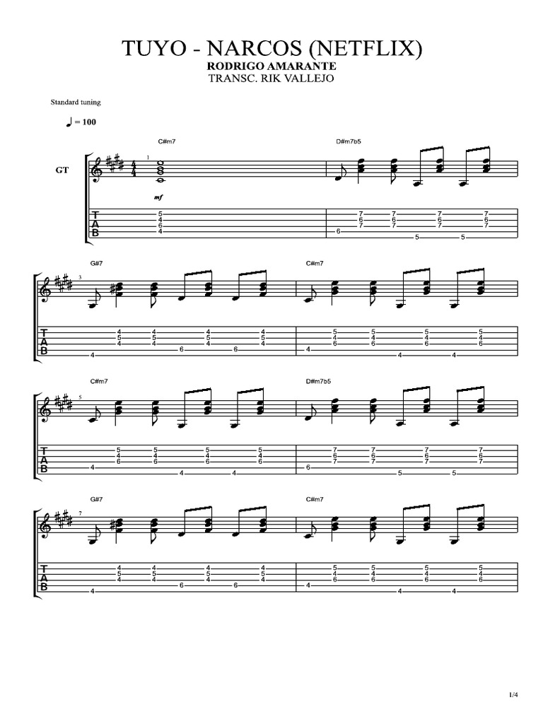 Tuyo - Narcos (Netflix) PDF | PDF