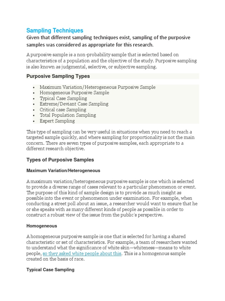Sampling Techniques | PDF | Sampling (Statistics) | Expert