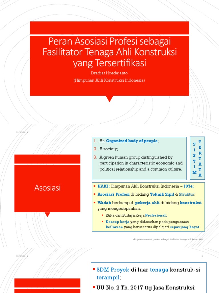 0 Peran Asosiasi Profesi Sebagai Fasilitator Tenaga Ahli Konstruksi | PDF