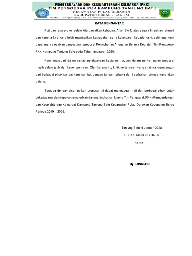 Proposal Rab PKK 2020 | PDF