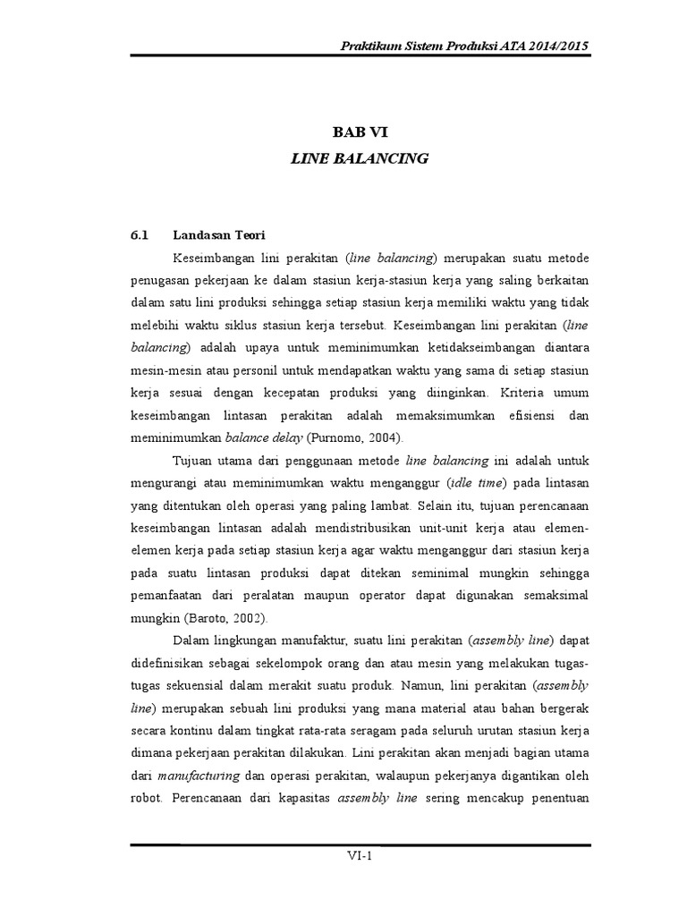 Modul 5 Line Balancing | PDF | Komputer | Teknologi & Rekayasa