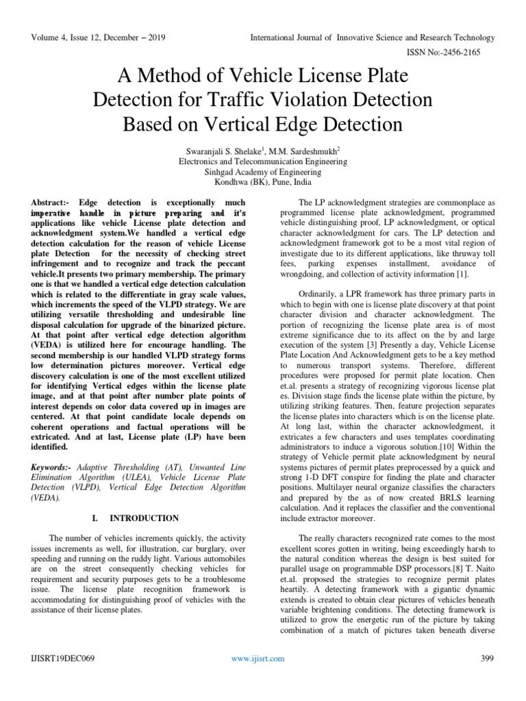 A Method of Vehicle License Plate Detection For Traffic Violation ...