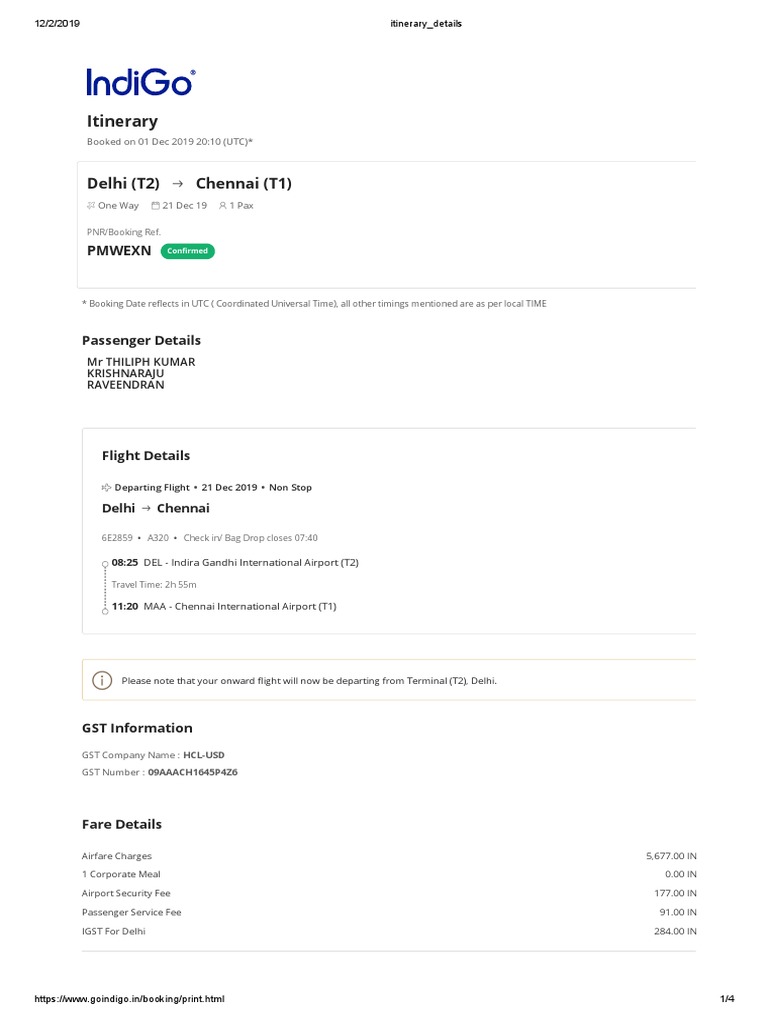 Indigo - Del0ex7d3sg | PDF | Identity Document | Business