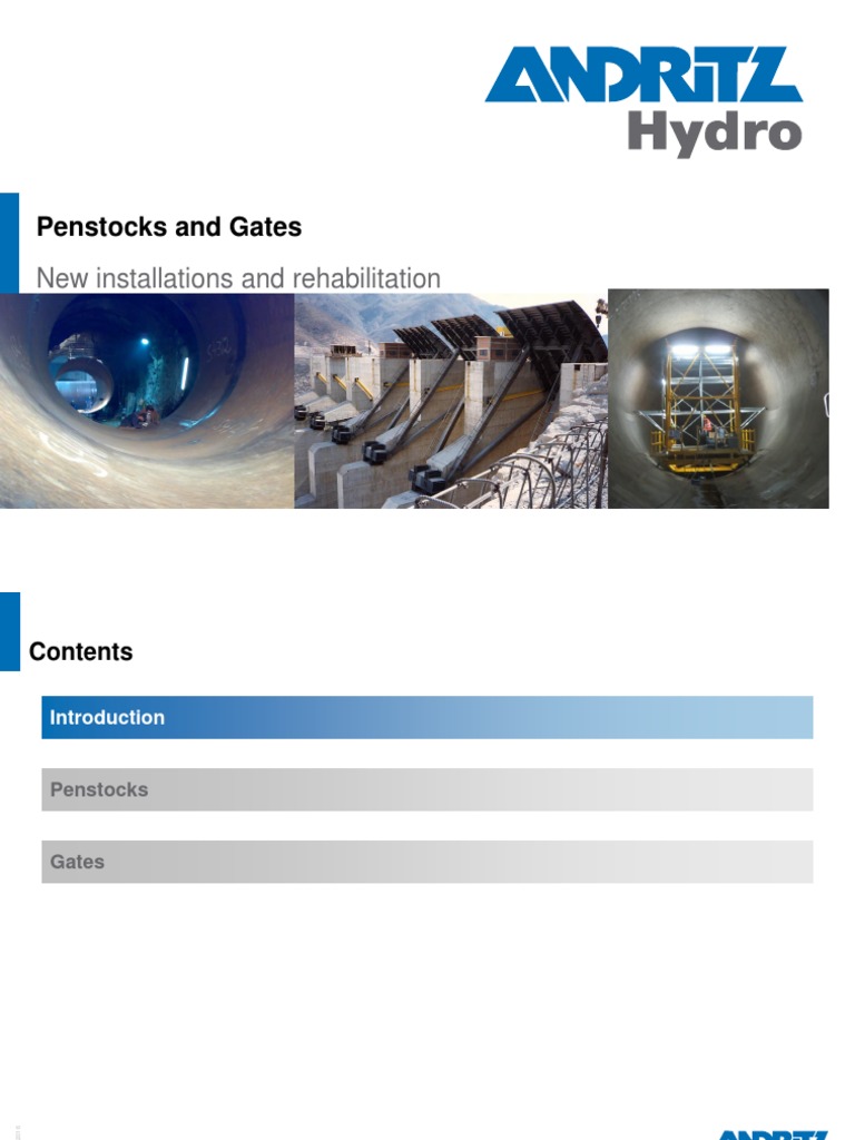 03 Penstocks and Gates | PDF | Hydroelectricity | Spillway
