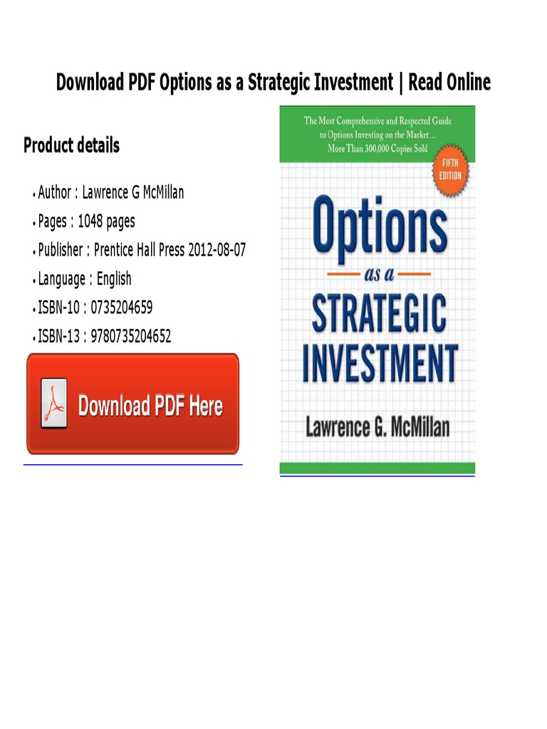 Options As A Strategic Investment | PDF | E Books | Media Industry