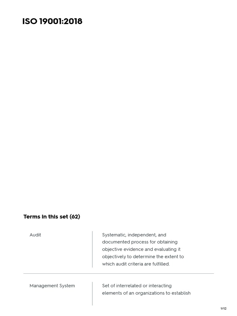 ISO 19001 - 2018 Terms and Definitions | PDF | Financial Audit ...