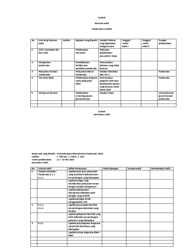 Contoh Audit Plan | PDF