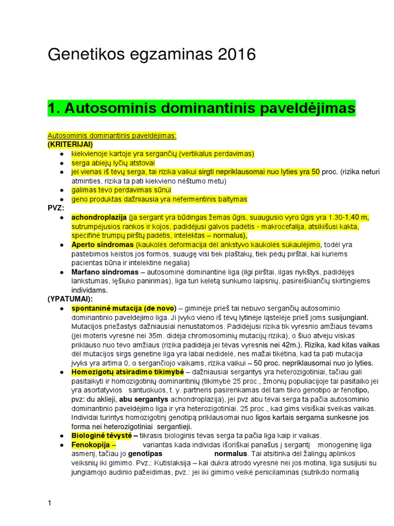 Viskas Genetikos Egzui | PDF