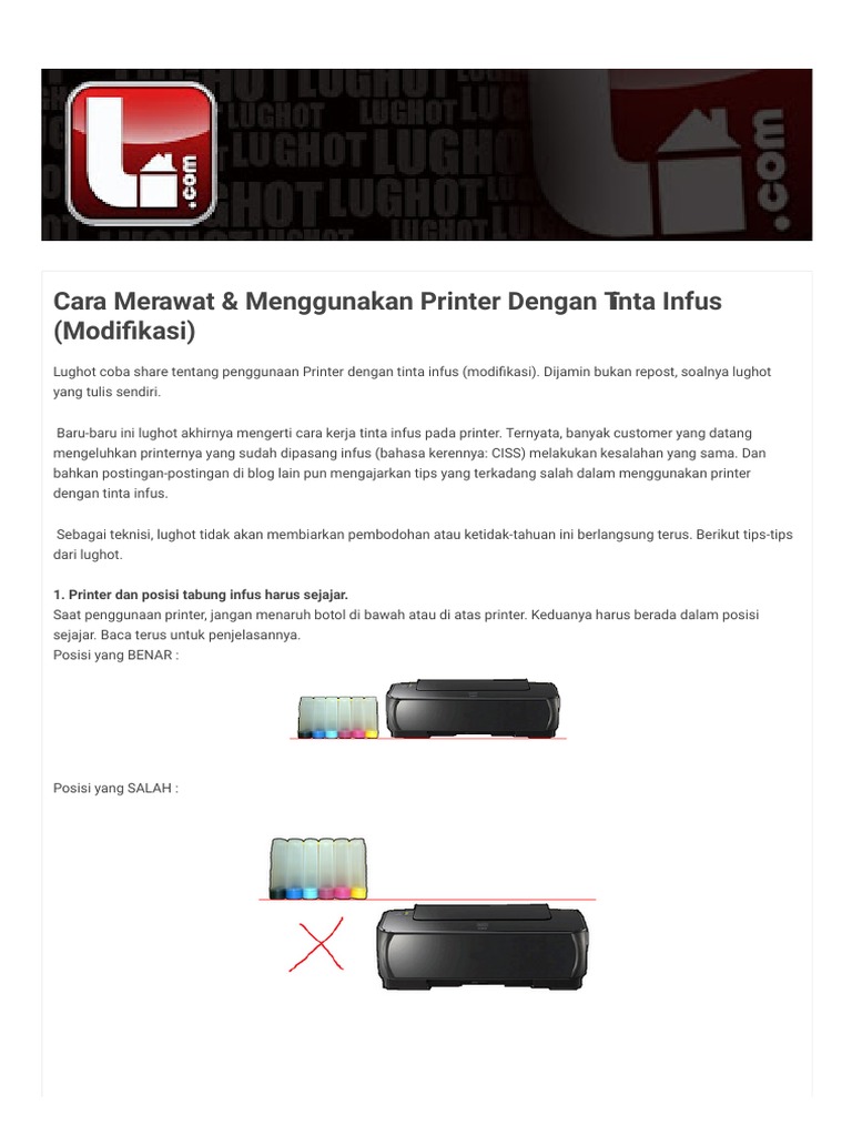 Penggunaan Infus Printer | PDF