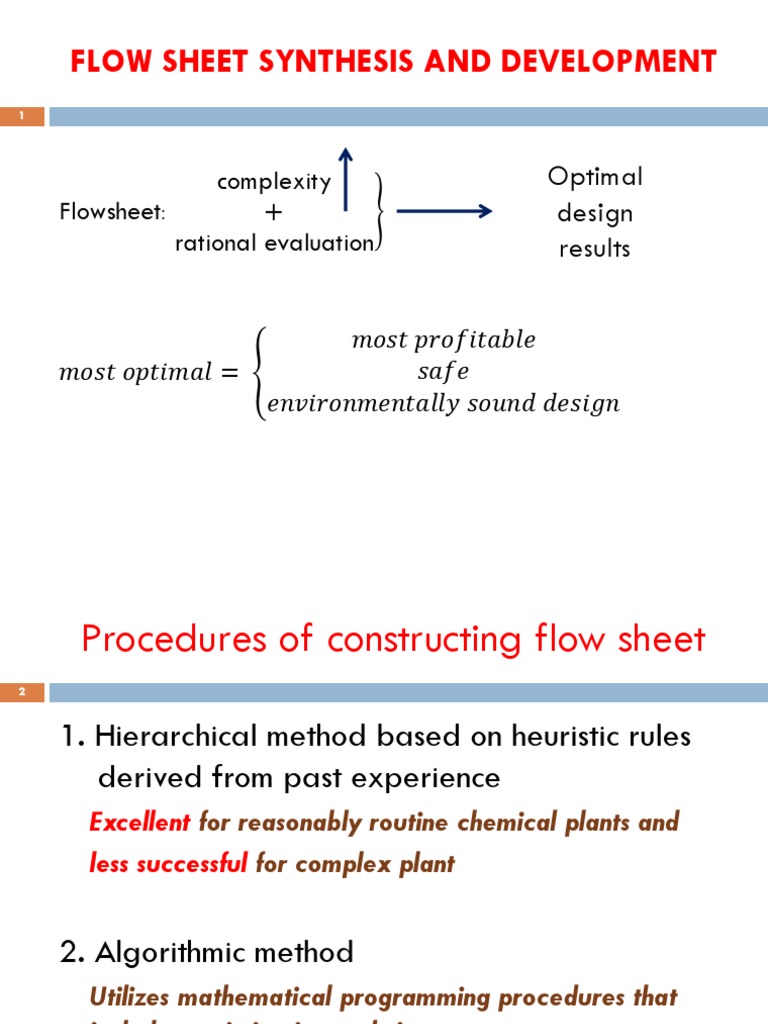 Lec#4 FLOW SHEET SYNTHESIS AND DEVELOPMENT PDF | PDF | Chemical Reactor ...