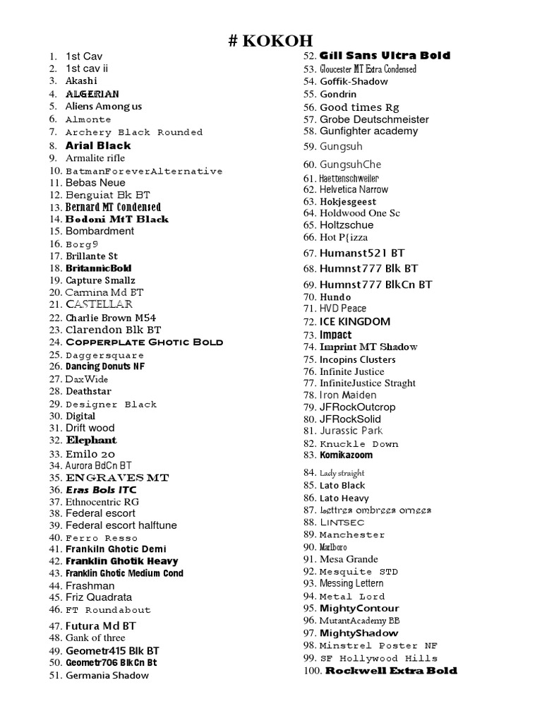 10 Typografi - Font KOKOH | PDF | Monotype Typefaces | Graphic Design