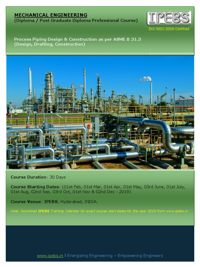 Process Piping Design & Construction As Per ASME B 31.3 PDF | PDF ...