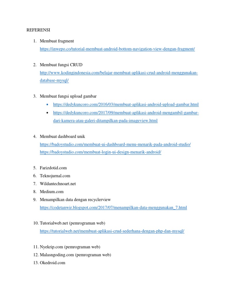 Referensi Android Studio Dan Web | PDF