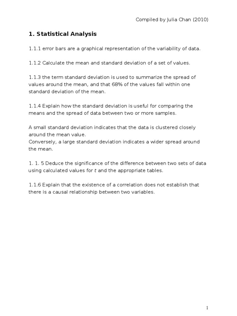 1 Statistical Analysis | PDF | Teaching Methods & Materials
