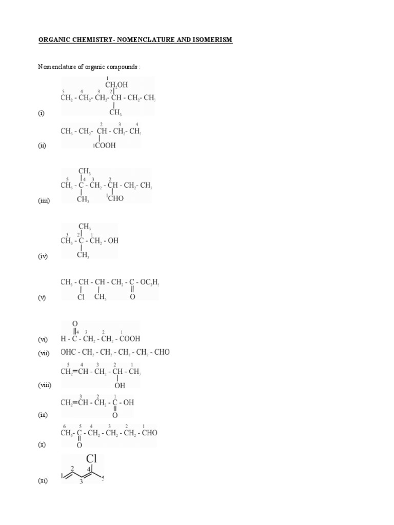 Nomenclature and Isomerism in Organic Chemistry | PDF | Functional ...