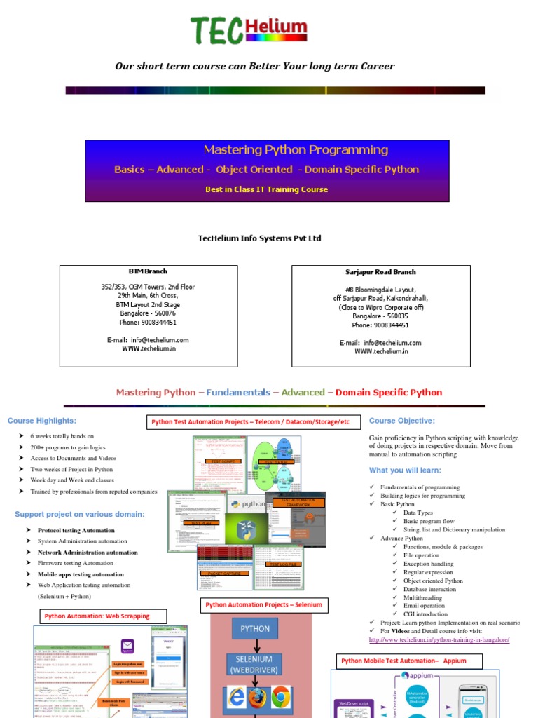 Python Techelium - Brochure | PDF | Python (Programming Language) | Web ...