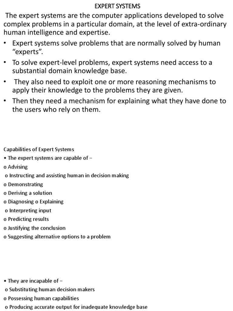 Expert System | PDF | Knowledge Representation And Reasoning | Expert