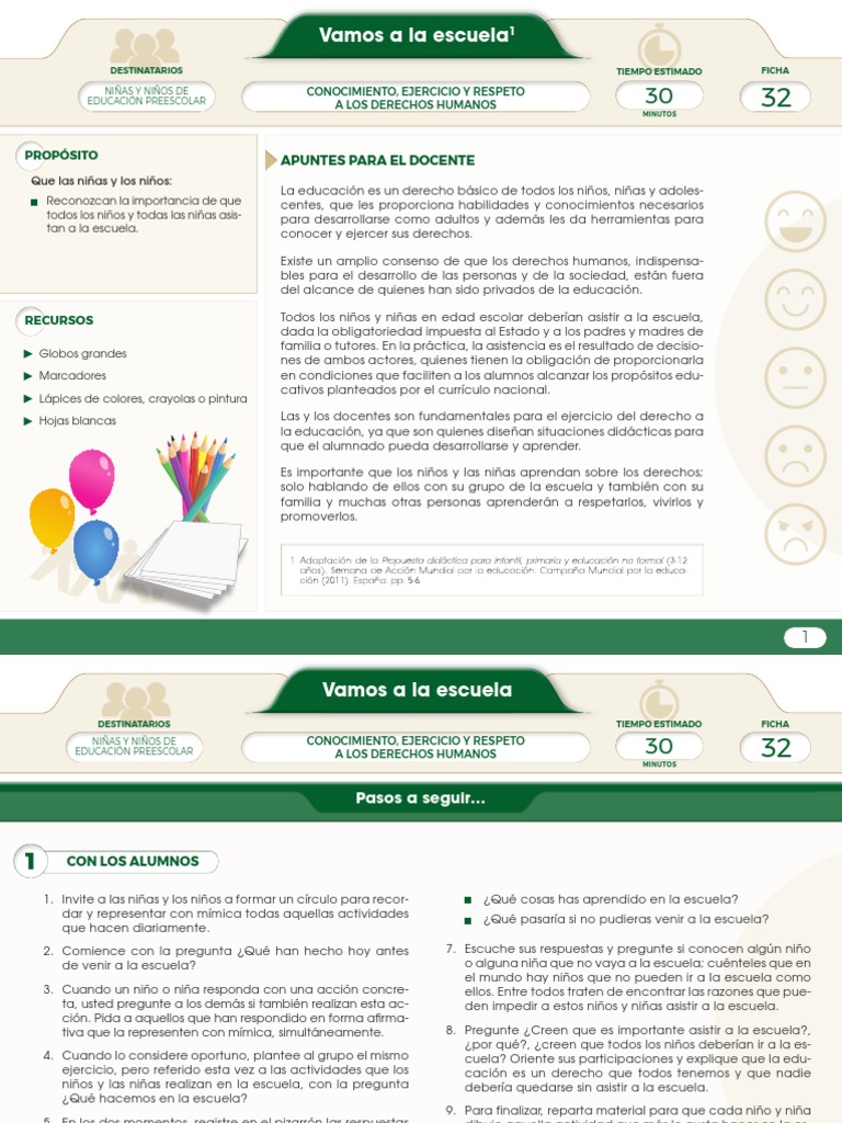 Vamos A La Escuela | PDF | Educación de la primera infancia | Educación ...