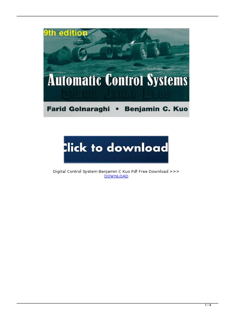 Digital Control System Benjamin C Kuo PDF Free Download PDF | PDF