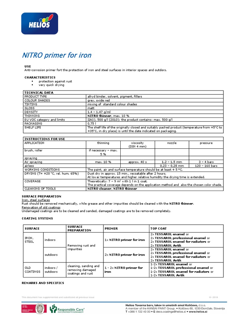 EN NITRO Osnovna Barva Za Zelezo | PDF | Paint | Building Materials