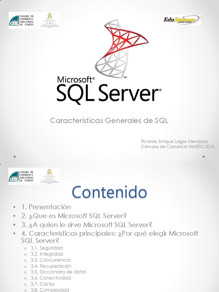 Características Generales de SQL Server | PDF | Servidor SQL de Microsoft | SQL