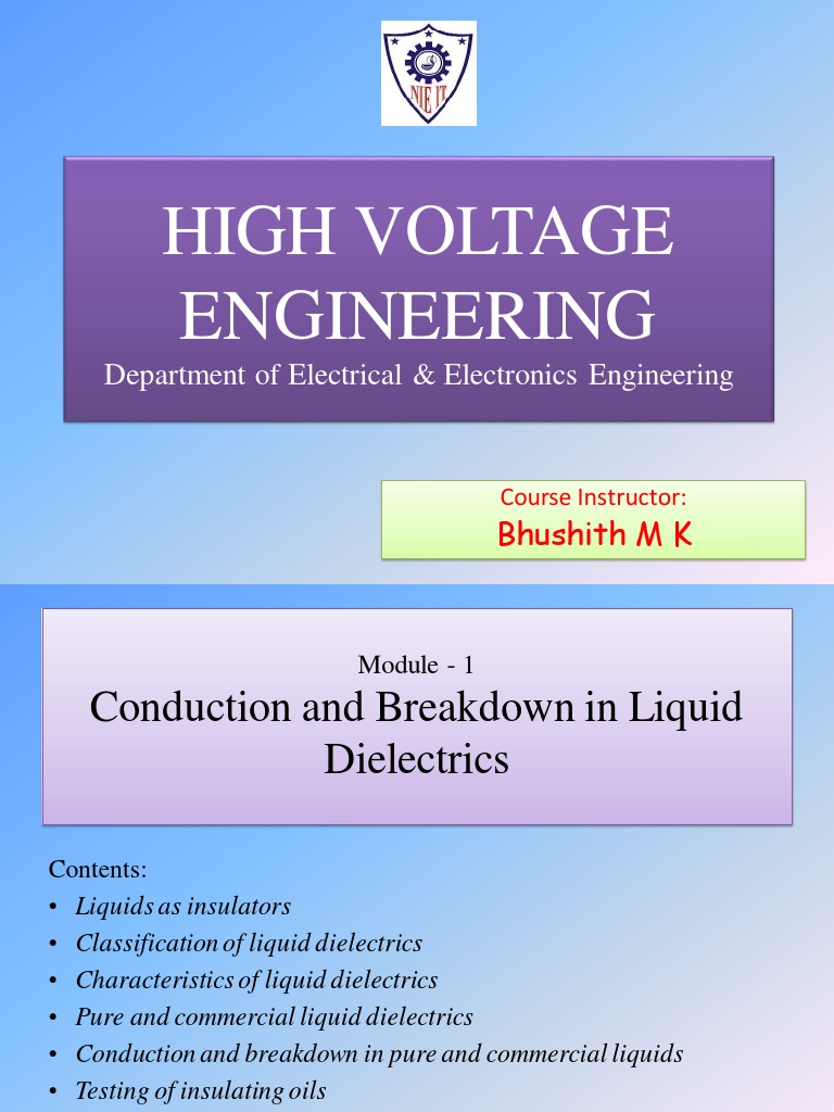 Conduction and Breakdown in Liquid Dielectrics | PDF | Electrical ...