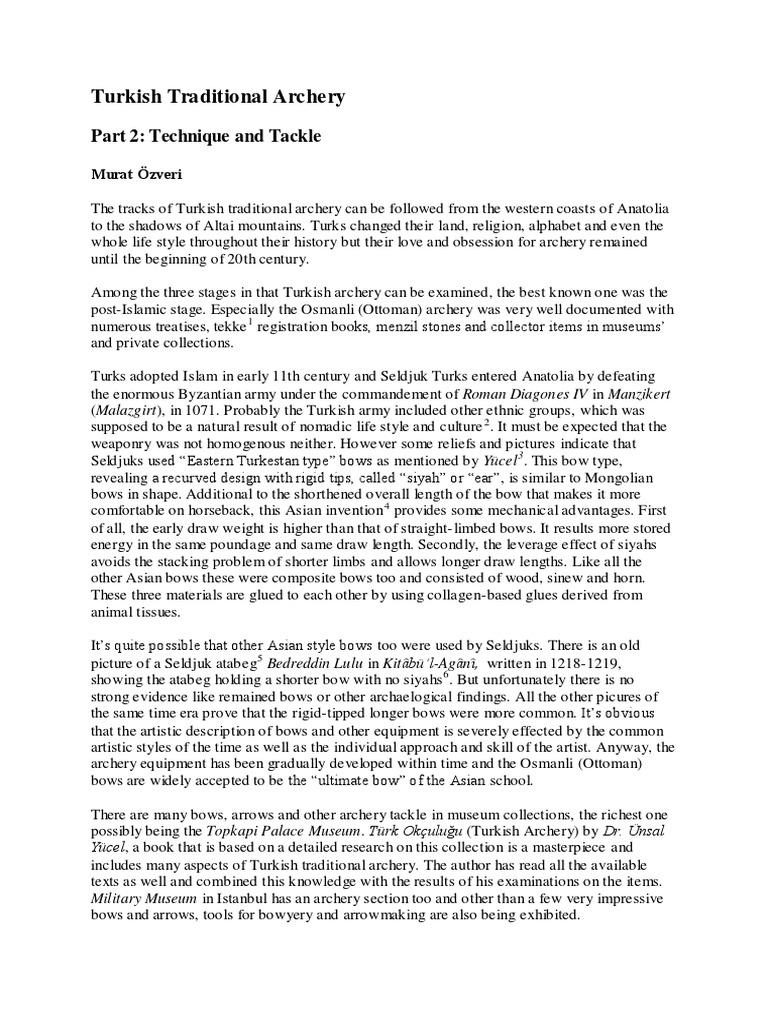 Turkish Traditional Archery-Part II Tech | PDF | Arrow | Archery