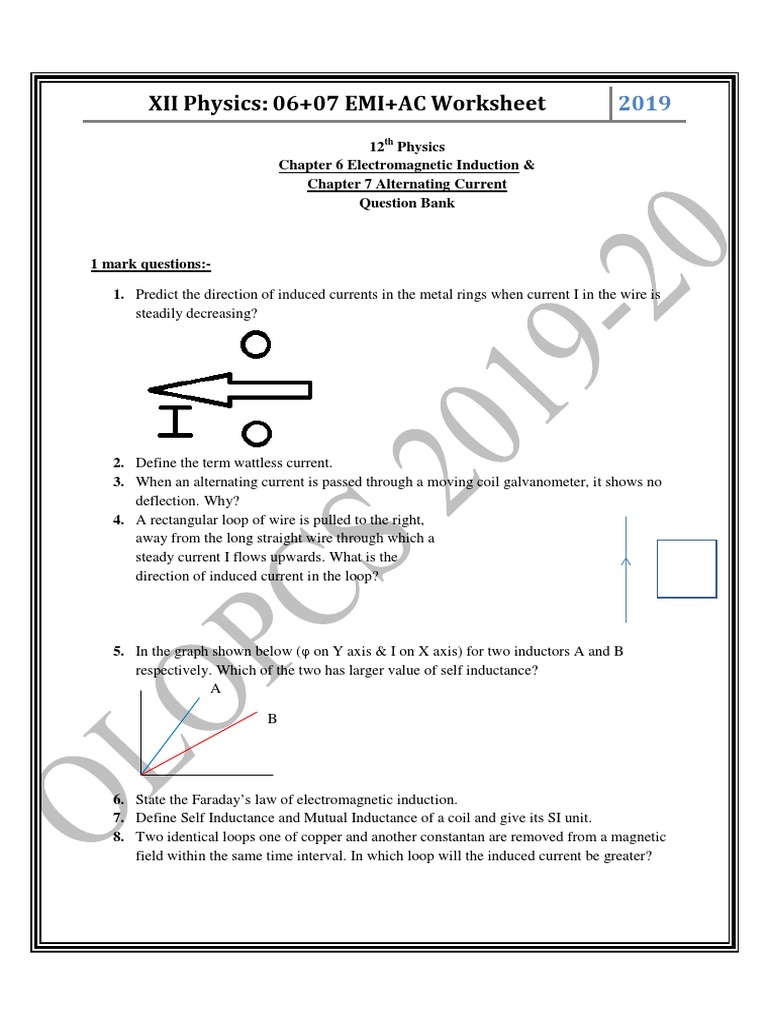 Physics Ch6&Ch7 EMI&Ac | PDF | Inductor | Inductance