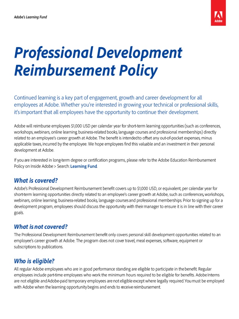 Global Professional Development Reimbursement Policy 071619 | PDF