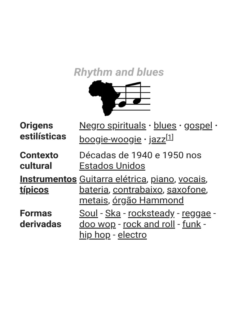 Rhythm and Blues - Wikipédia, A Enciclopédia Livre | PDF | Rhythm And ...