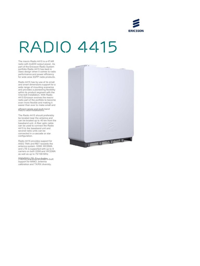 Radio 4415 | Ericsson | Radio | Free 30-day Trial | Scribd