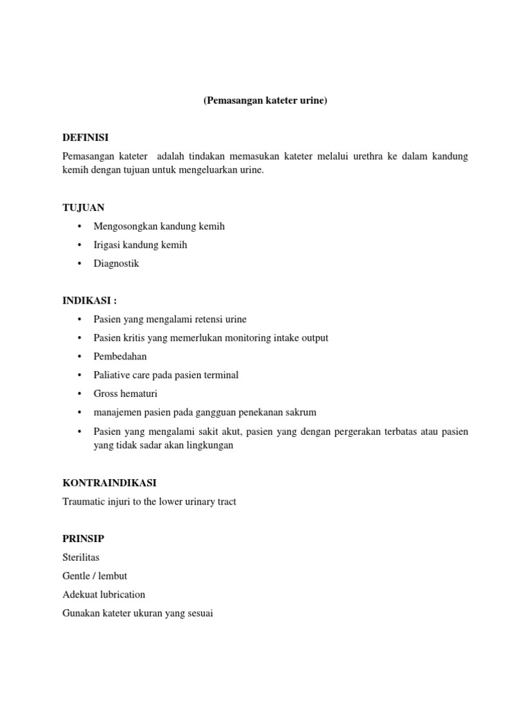 LP Pemasangan Kateter Urine | PDF