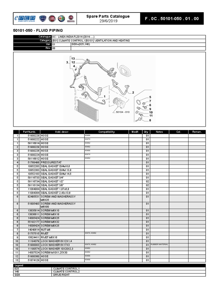 Linea AC Pipings & Gasket-O Rings | PDF | Building Engineering ...