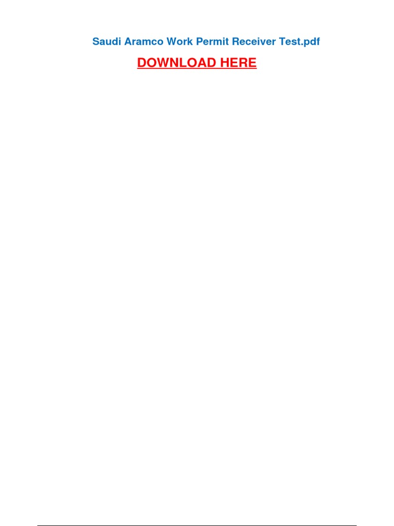 Saudi Aramco Work Permit Receiver Test1 PDF | PDF | Saudi Arabia | Business