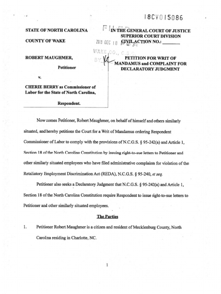 Complaint on workplace retaliation / REDA