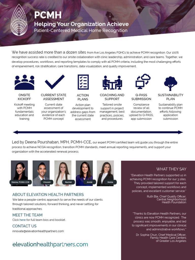 One Pager PCMH | PDF | Quality Management | Health Care