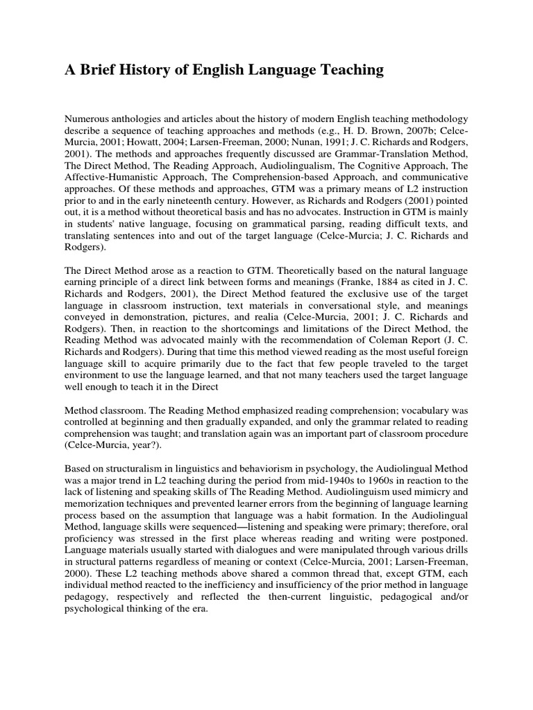 Evolution of English Teaching Methods | PDF | Second Language ...