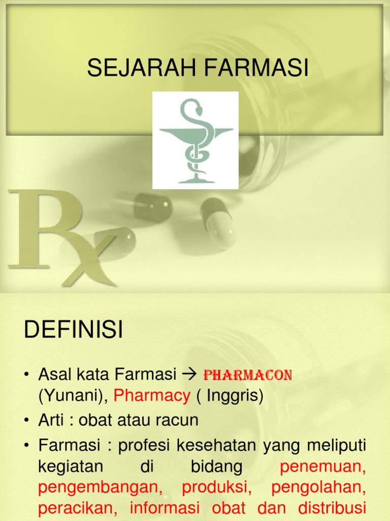 Sejarah dan Perkembangan Farmasi | PDF | Pengembangan Diri | Kesehatan ...