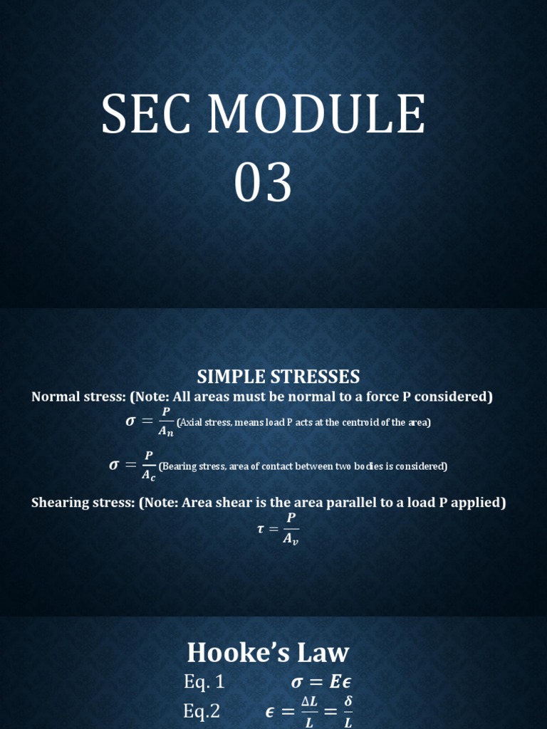 Sec Module 03 | PDF | Young's Modulus | Stress (Mechanics)